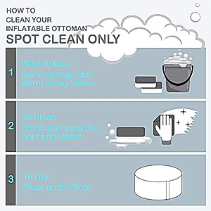 Inflatable air Ottoman Footstool Round Pouf 21x9 Inch Used for Indoor or Outdoor Kids/Adults Home Yoga Patio Deck Front Porch Backyard Garden Travel Portable Camping Bearing 285 lb (Dark Flower)