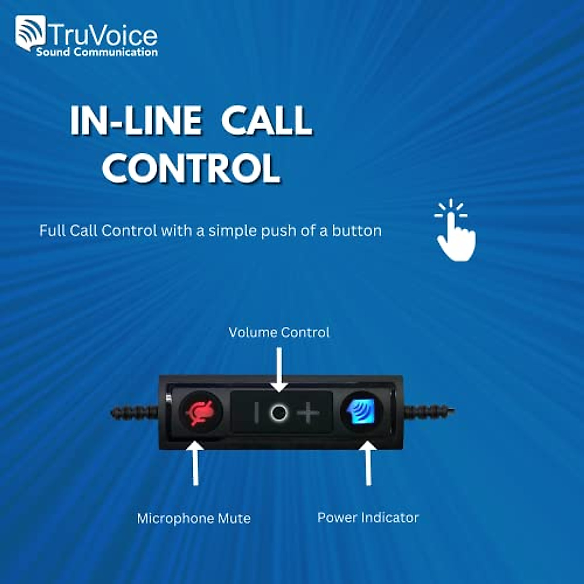 TruVoice USB Adapter Compatible with Any Jabra Quick Disconnect (QD) Wired Headset and Includes Volume Control and Mute Functionality (Connects Headset to PC, Laptop and Softphones)