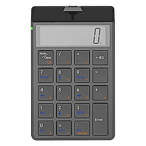 Calculator Keypad USB Charging Financial Accounting Keyboard 12-Digit Display Keyboard Calculator Dual-use (Color : White, Size