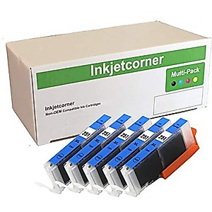 Inkjetcorner Compatible Ink Cartridges Replacement for CLI-251XL CLI-251 for use with IP7220 iX6820 MG5520 MG5522 MG5620 MG6620 MG5420 MG6420 MX920 MX922 (Cyan, 5-Pack)