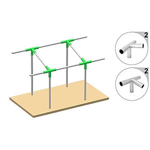 GoodsZone Canopy Fittings 1-3/8" Slant roof Carport Deck Shed Frame Connectors 4/Pack, Without Poles (Center Section)
