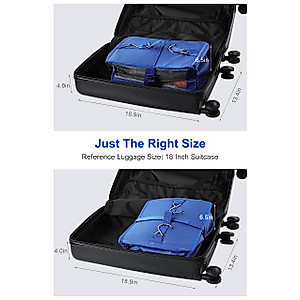 ELEZAY Hanging Packing Cubes Transformable Garment Closet Organizers Storage for Suitcases Carry on Luggage Compression Travel Bag with Shelves for Hotel Wardrobe Camper Accessories X-Large, Blue