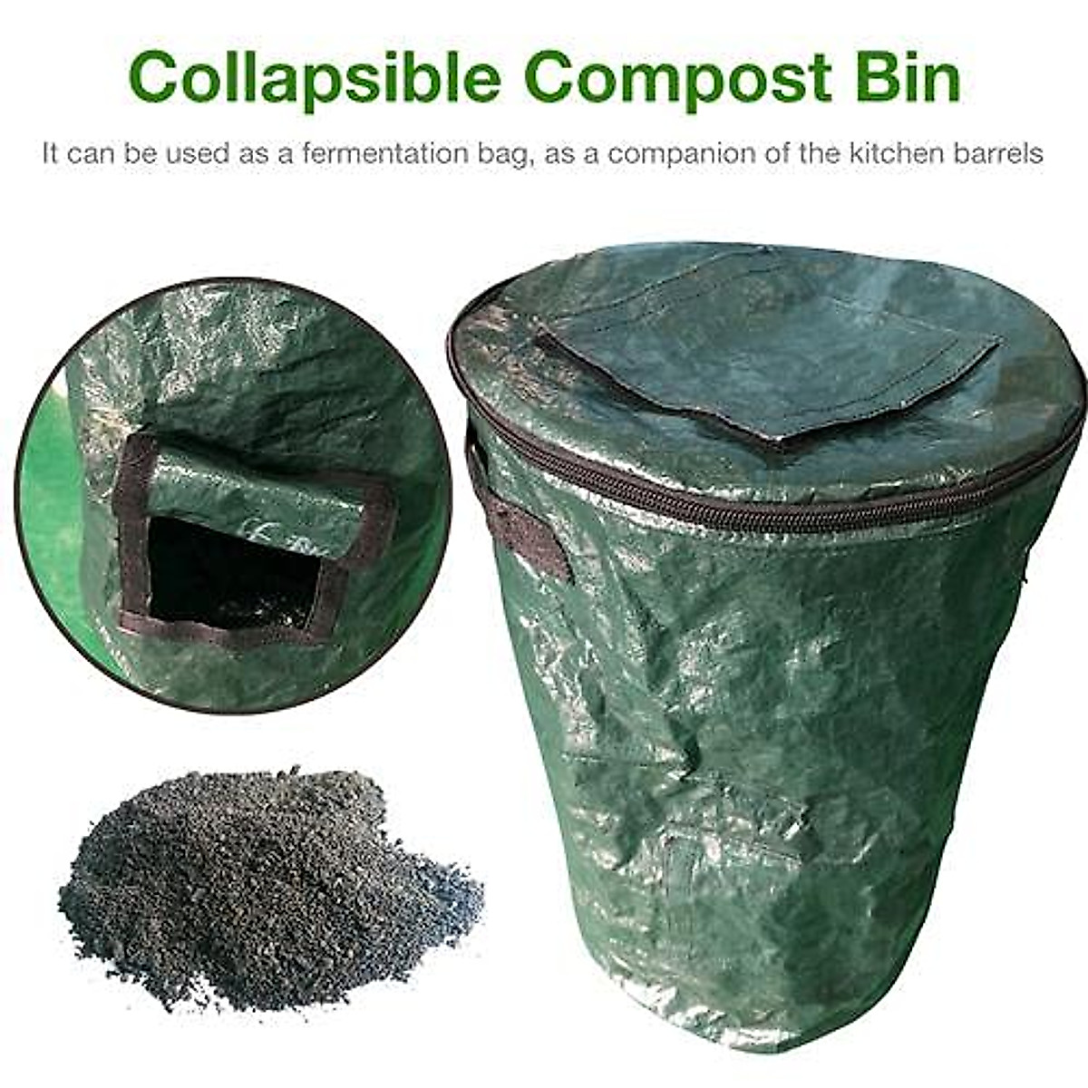 Garden Waste Bags, Collapsible Compost Bin, Compost Bin Clean for Home Garden Waste Composter Grow Bag Eco Friendly Tools