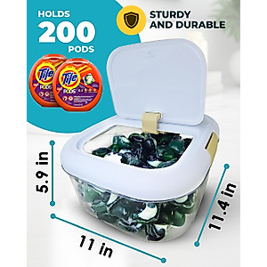 Skywin Laundry Pods Container for Laundry Room Organization, Dishwasher Pods Container (White)