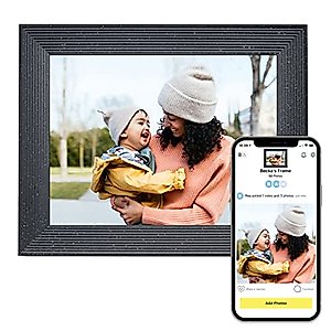 Aura Mason Luxe 2K Smart Digital Picture Frame 9.7 Inch WiFi Cloud Digital Photo Frame, Free Unlimited Storage, Send Photos from Anywhere - Pebble