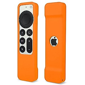 Remote Case for Apple TV 4K Siri Remote 2021 2022 - Auswaur Silicone Protective Remote Cover Case Compatible with Apple TV 4K / HD Siri Remote 2021 2022 Controller (2nd Gen/3rd Gen) - Orange