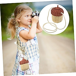 Garneck Woven Bag Costume Photography Prop Satchel Crossbody Decor Summer Outfits for Girls Straw Purses for Women para Straw Toddler Bag Straw Tote Messenger Rattan Child Hanging Basket