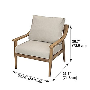 Blue Sky Outdoor Living Genova 4-Piece Aluminum Conversation Set, All-Weather Outdoor Furniture for Patio, Lawn, Garden, or Poolside, Natural/Grey