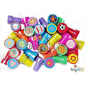 TINYMILLS 50 Pcs Assorted Stampers for Kids - Birthday Party Favors