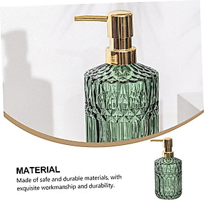 Cabilock 1pc Glass Bottle Lotion Dispenser Pump Shower Dispenser Makeup Bottle Sink Soap Dispenser Glass Lotion Dispenser Empty Shower Bottle Soap Lotion Bottle Hand Diamond Travel Round