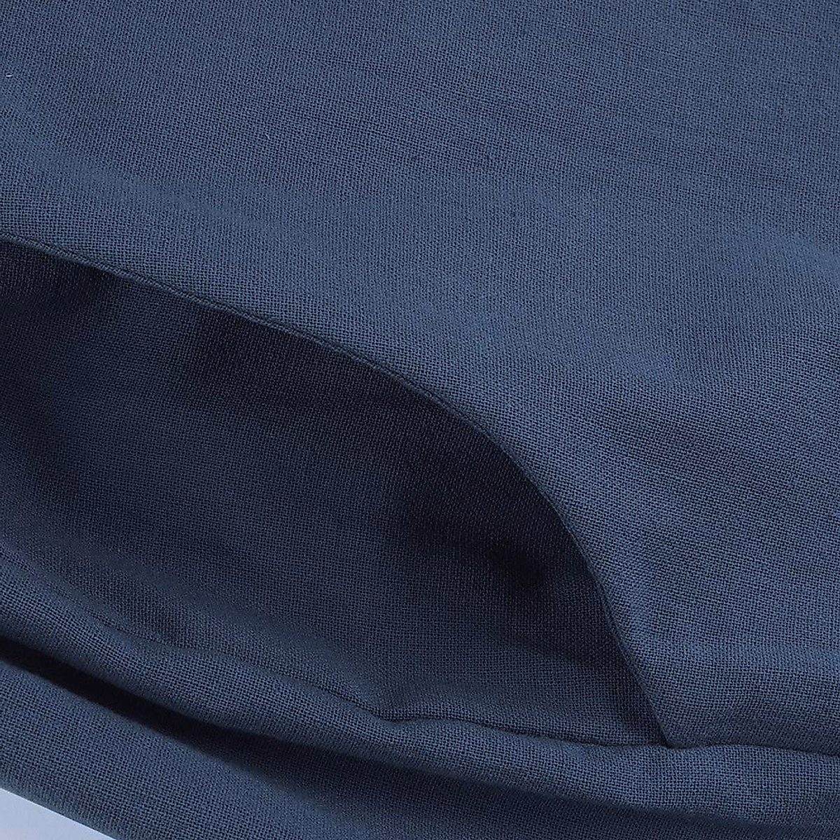 WABEOR Wide Leg Linen Pants for Women Plus Size Elastic Waist Casual Summer Loose Fit Beach Comfy Cotton Trousers, G-navy