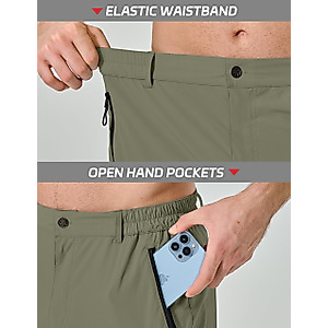 Pausel Men's Hiking Tactical Shorts Cargo Quick Dry Outdoor Golf Shorts with 5 Pockets for Athletic Fishing Travel Light Military Green S