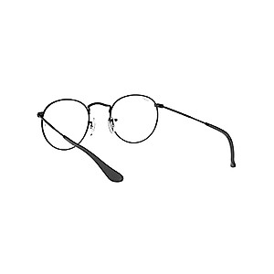 Ray-Ban RX3447V Round Metal Prescription Eyeglass Frames, Matte Black/Demo Lens, 47 mm