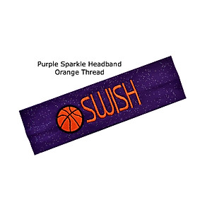 Funny Girl Designs Personalized Monogrammed Embroidered Basketball Patch Cotton Stretch Headband