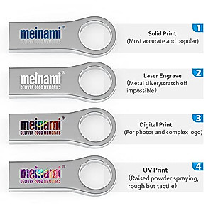 MEINAMI Customized USB Flash Drive Metal Ring Custom Thumb Drive Metal Personalized Memory Stick 512MB 100 Pack