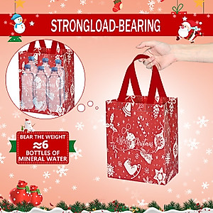 DECHISY 12Pack Small Christmas Gift Bags, Non-woven Reusable Christmas Bags,12 Different Style Christmas Tote Bags with Handles, Holiday Gift Bags for Christmas Presents, Kids, Xmas Party Favors