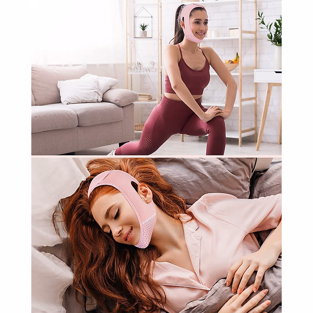 FairyFace Reusable V Line Lifting Mask, Double Chin Reducer, Chin Strap, Face Belt, Lift and Tighten the Face to Prevent Sagging, Create a V Shaped Face Full of Vitality