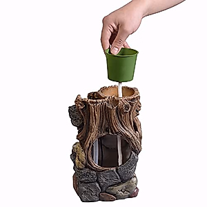 GOSSI Indoor Fountain Decorative 5-Tier Rockery Tabletop Fountains with a Small Plastic Pot to Grow The Plant by Yourself(Auto Watering)(22021)