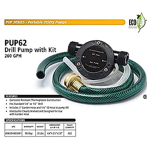 ECO-FLO Products PUP62 Water Transfer Drill Pump Kit, 300 GPH