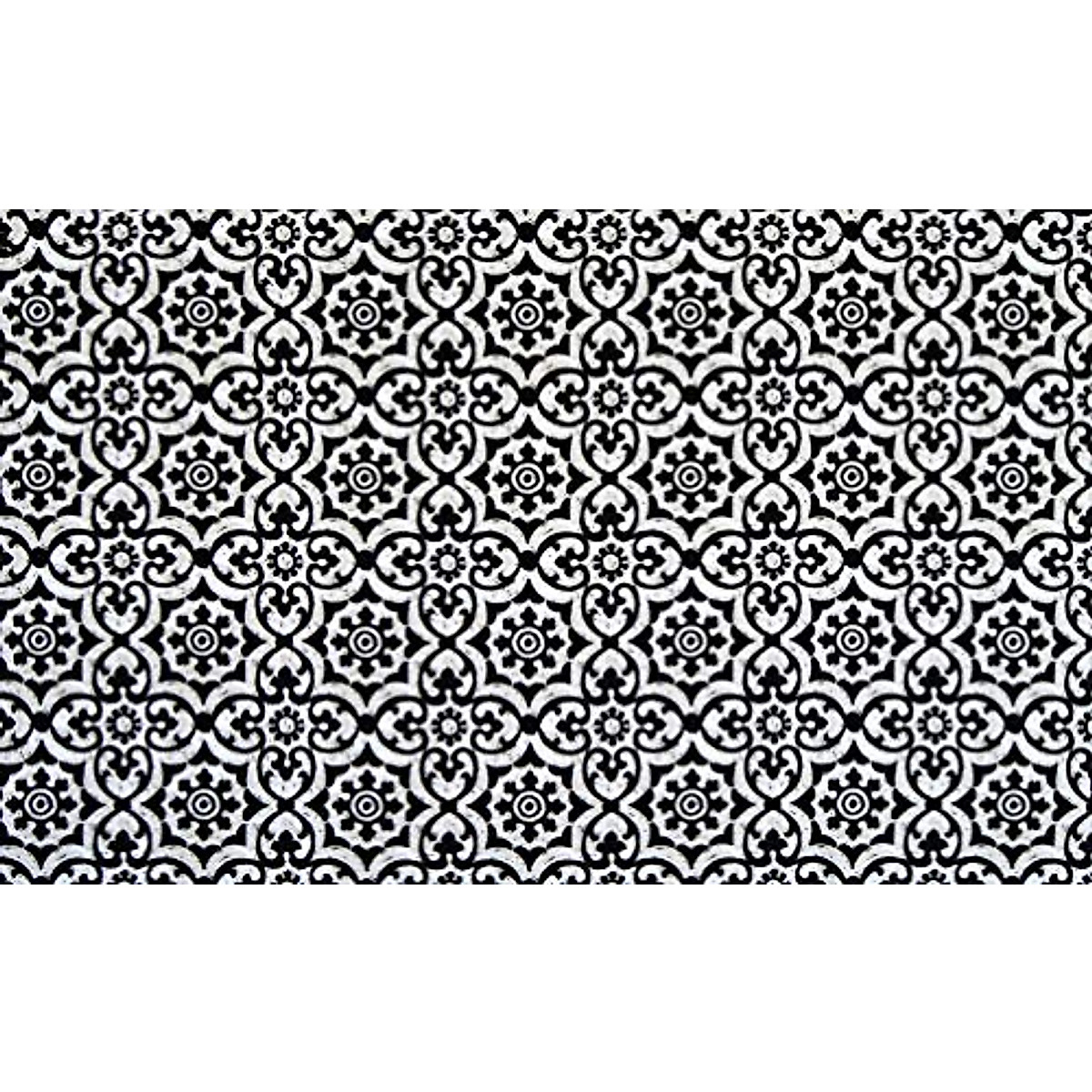 RSH Décor Indoor Outdoor Decorative 3 Piece Tufted Love Seat/Settee & 2 U-Shaped Chair Cushion Set for Wicker (Standard ~ 2-19”x19” & 41”x19”, Athens Matte Black Fretwork)