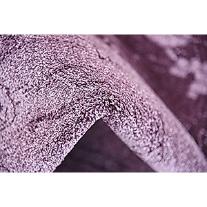 Unique Loom La Jolla Collection Farmhouse, Contemporary, Botanical, Traditional, Vintage Area Rug, 10 x 13 ft, Violet/Dark Purple