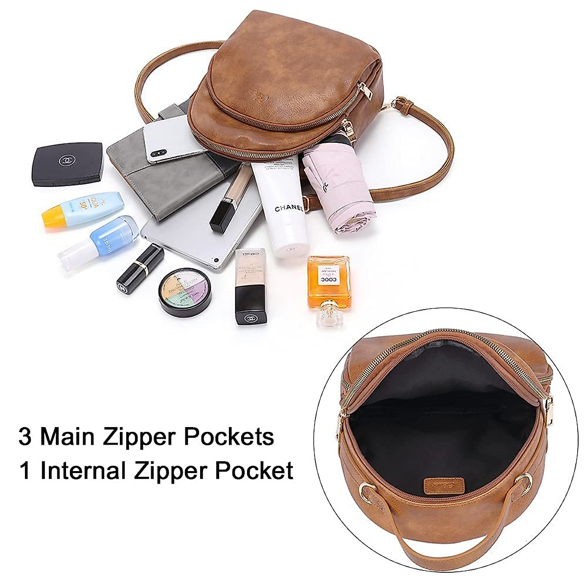 CLUCI Small Backpack Purse Bundles with Women Wallet
