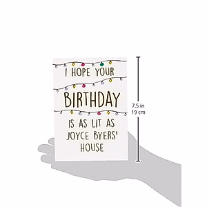 Cheeky Chops Cards Birthday Card Stranger Things, Joyce Byers Lit c987 (Free P&P), Full colour