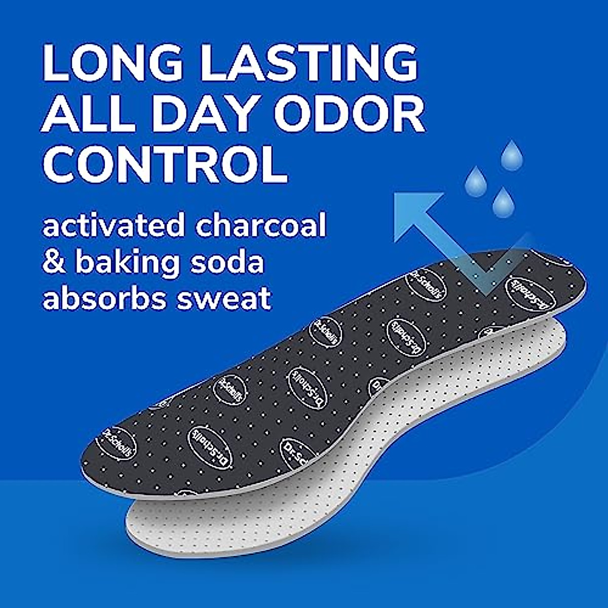 Dr. Scholl's® Stay Odor-Free & Dry Comfort Insoles with Odor-X®, Unisex Inserts, 1 Pair, Full Length Trim to Fit Men's Shoe Sizes (7-13) and Women's Shoe Sizes (5-10)