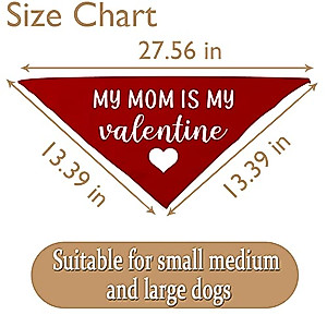 JXGZSO 1 Piece My Mom/Dad is My Valentine Dog Bandana Valentine's Day Dog Bandana Gift (Mom is My Valentine D)