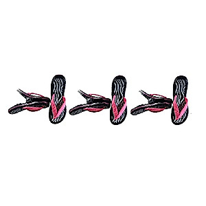 3 Pairs (6 Ct) Black Flops Style Beach Towel Clips Jumbo Size for Beach Chair, Cruise Beach Patio, Pool Accessories for Chairs, Household Clip, Baby Stroller. by C&H Solutions