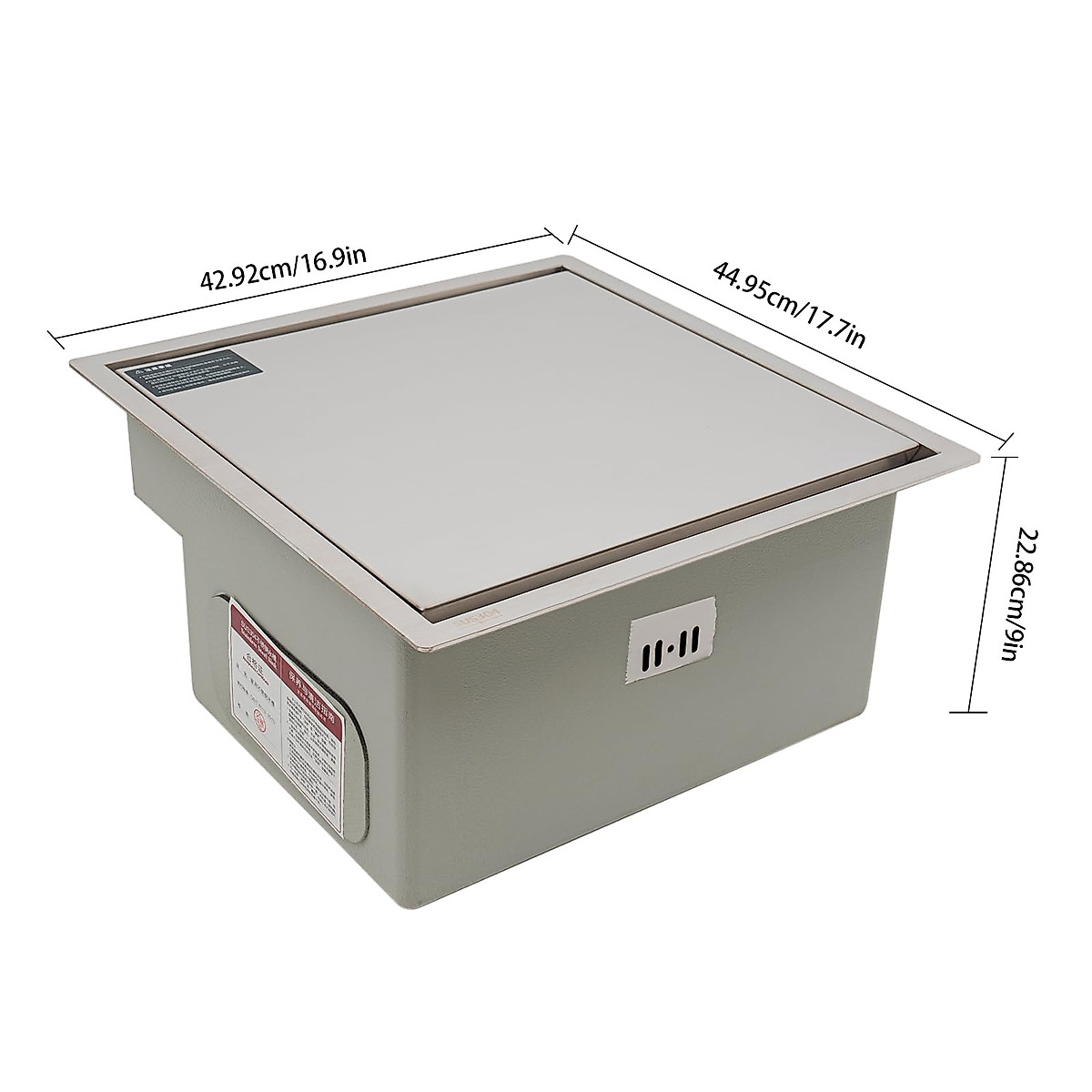 MANULOOT Drop in Kitchen Sink Utility Sink, Commercial Sink Kitchen Sinks Drop in, Hidden Single Bowl Sink, Restaurant Sinks Outdoor Sink with Cold and Hot Faucet | US Stock