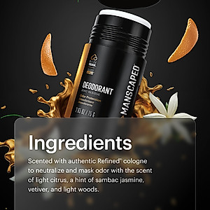 MANSCAPED® UltraPremium Deodorant, Aluminum-Free Clear Formula, Soft and Comfortable with Cologne-Quality Fragrance for Under Arm Odor Protection, 2.65 oz Stick (1 Pack)