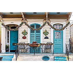 Mardi Gras Christmas Tree Tinsel Garland Gold Green Purple Wide Cut Metallic Streamers for Mardi Gras Party Supplies Christmas Oktoberfest Birthday Disco Party Decorations