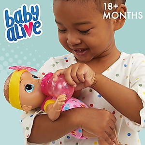 Baby Alive Sweet ‘n Snuggly Baby, Soft-Bodied Washable Doll, Includes Bottle, First Baby Doll Toy for Kids 18 Months Old and Up, Pink