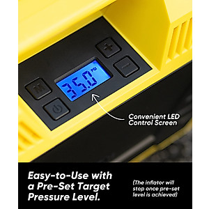 OlarHike AC/DC Tire Inflator, Portable Electric Air Compressor for Car(DC 12V) and Home(AC 110V), Tire Pump with Pressure Gauge, LCD Display and Adapters, Air Pump for Cars, Bikes, Basketballs