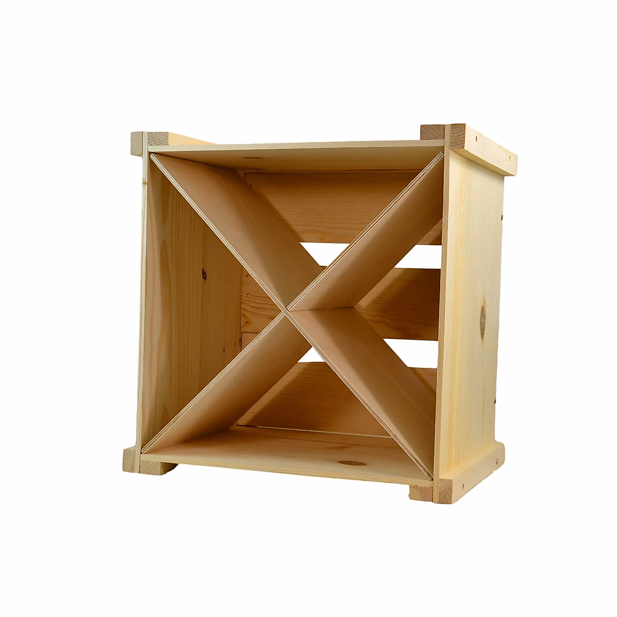Wooden Wine or Beverage Bottle Storage Box with Divider
