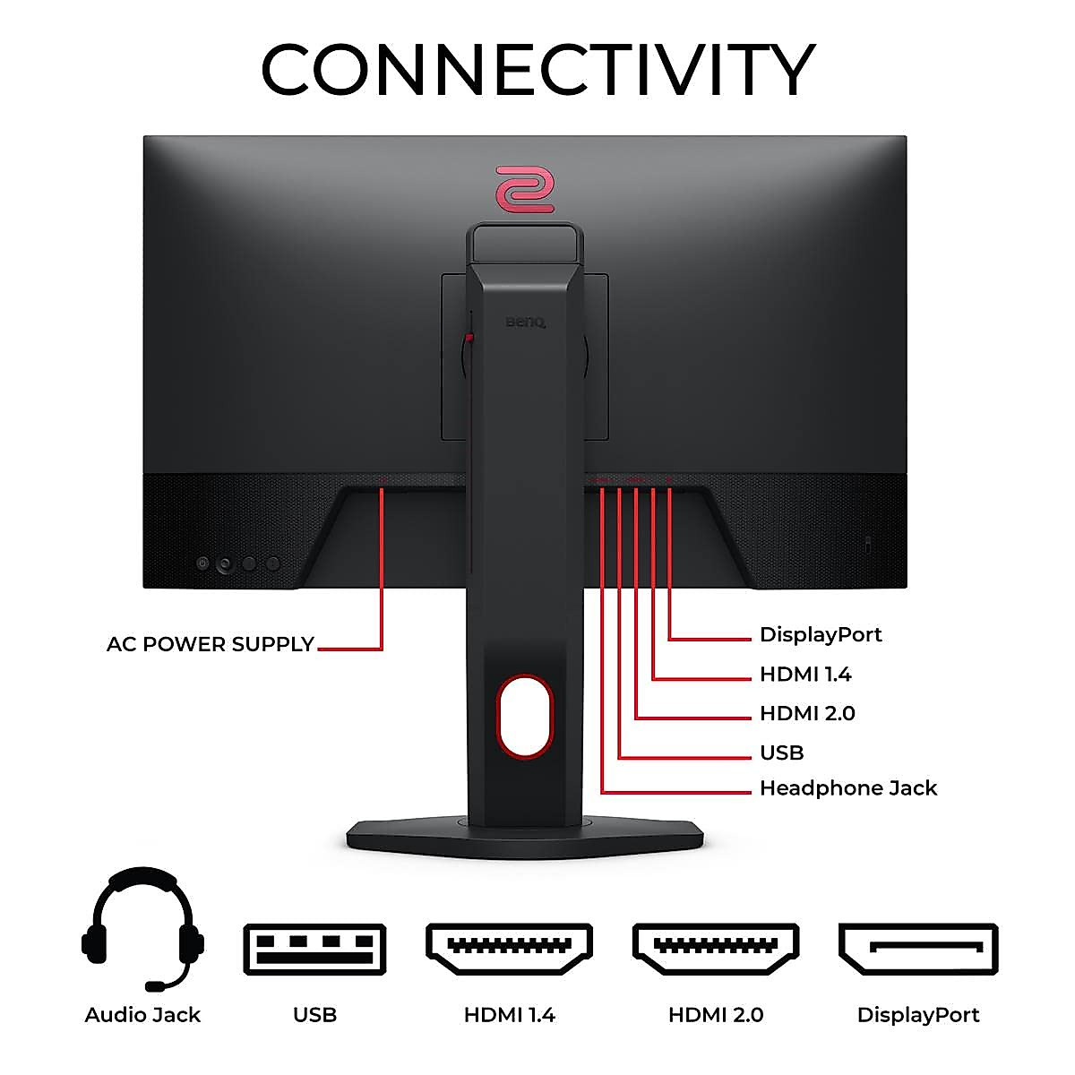 BenQ Zowie XL2411K 24 Inch 144Hz Gaming Monitor 1080P Smaller Base Ergonomic Stand XL DyAc 120Hz Compatible for PS5 and Xbox series X (Renewed)