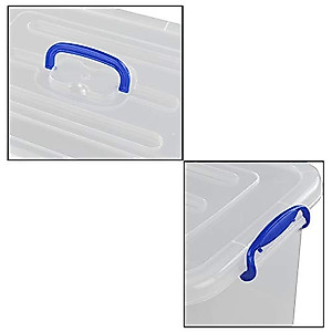 Vababa 4-Pack 12 L Clear Plastic Latch Storage Boxes with Lids