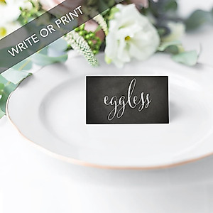 Andaz Press Food Station Buffet Table Tent Place Cards, Vintage Chalkboard Print, Vegan, Vegetarian, Gluten-Free, Eggless, 20-Pack, Place Cards for Table Settings School Graduation Food Cards
