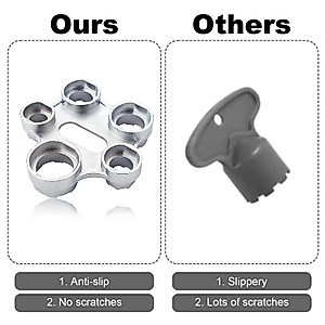 Gosknor 10 in 1 Faucet Aerator Removal Tool, Universal Metal Aerator Wrench Key for Sink Faucets Removal & Installation Durable Faucet Wrench for Bathroom & Kitchen Tap Maintenance