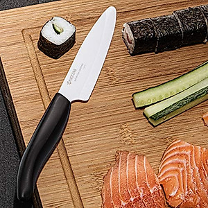 Kyocera FK-3PC BK 3Piece Advanced ceramic Revolution Series Knife Set, Blade Sizes: 5.5", 4.5", 3", Black