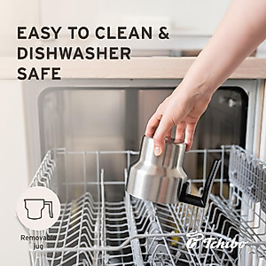 Tchibo Induction Milk Frother, 16.9 oz Capacity - Electric Coffee Frother for Hot and Cold Milk Froth - with Touch Button and Automatic Switch-off Function, Dishwasher-safe