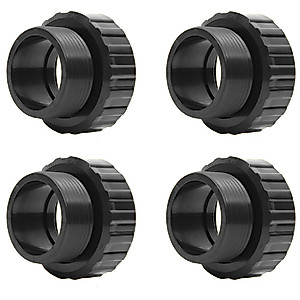 (4-Pack) Socket PVC Quick Connect Unions connect 1 1/2" 40 PVC Pipe to Haywayrd CL100/ CL200 In line Chlorinaters Chlorine Feeders, Power-Flo Matrix Pumps and Filters - PN. SP1500UNPAK2