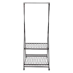 Artesa Verona Rolling Laundry Garment Rack with Shelves, Black