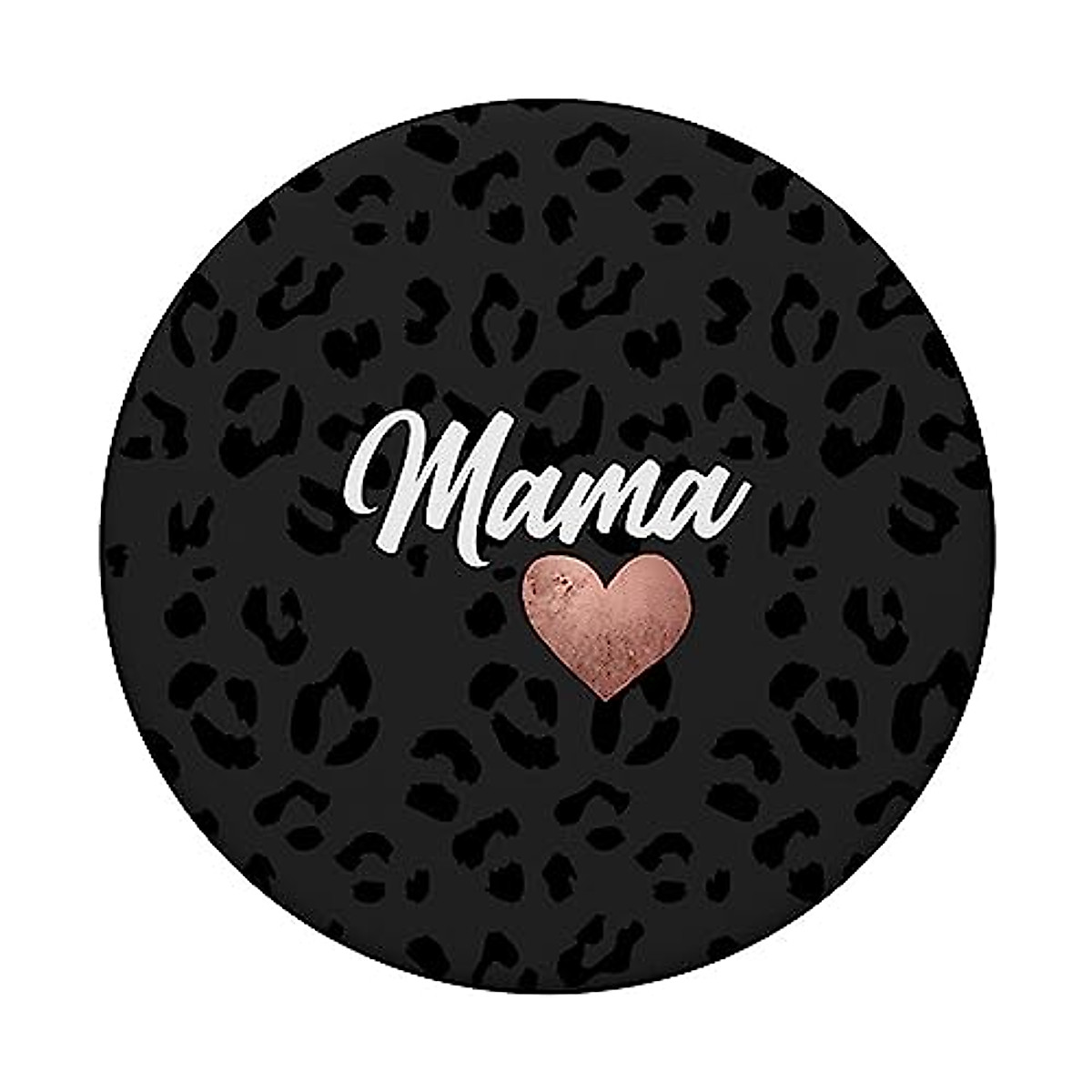 Mama Heart Black Leopard Cute Love Matching Family Mom Mommy PopSockets Swappable PopGrip