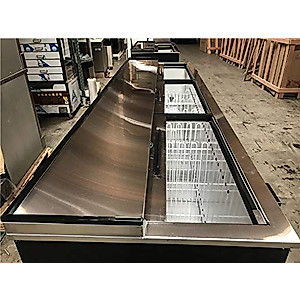 Horizontal Bottle Cooler Deep Well 95" Width NSF Certified Commercial beer bottle Refrigerator Black 33°-38°F Top-Loading