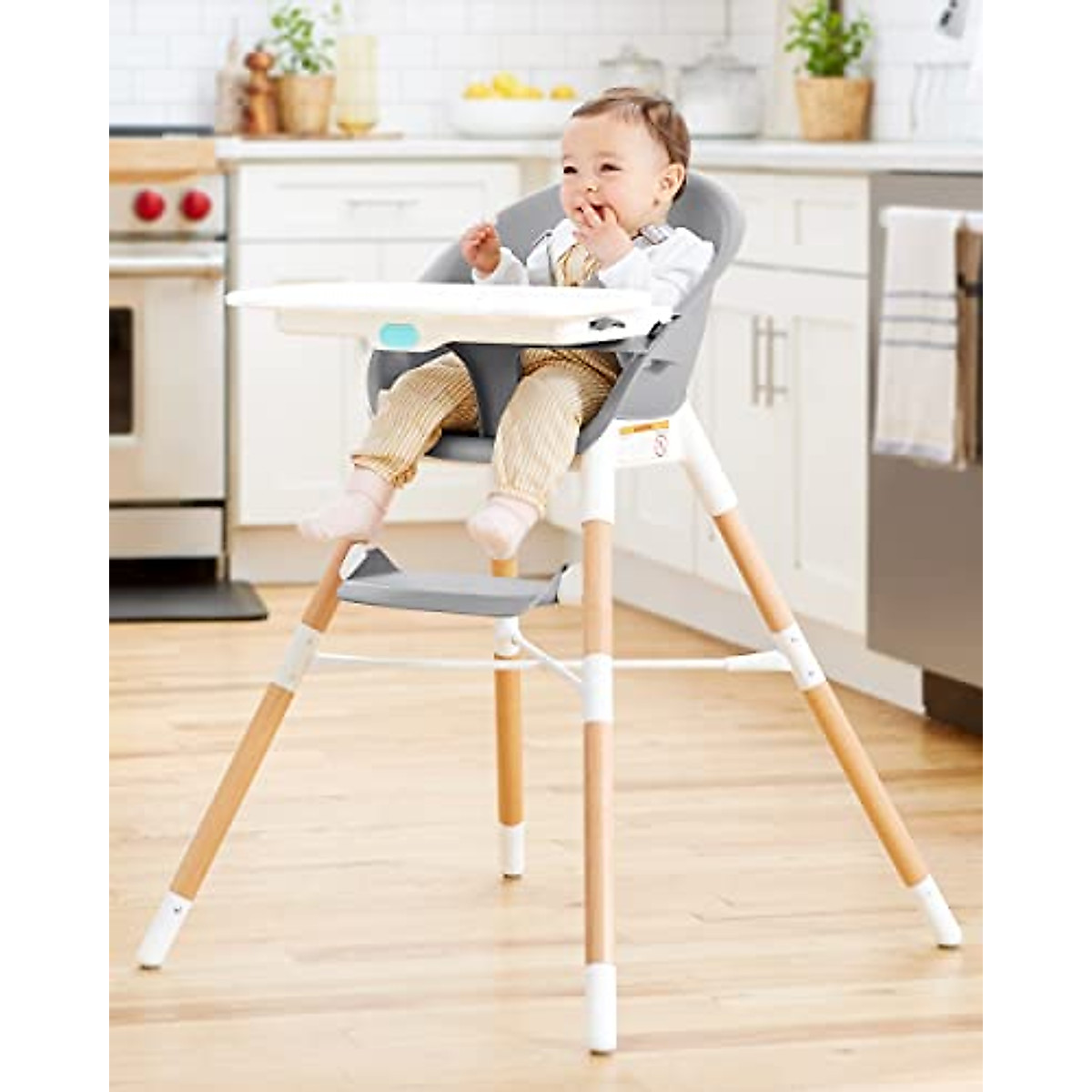 Skip Hop Baby High Chair, Eon 4-in-1, Grey/White