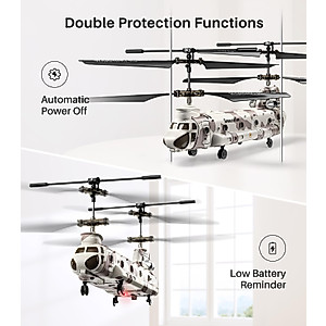 SYMA Remote Control Helicopter, S52H Military Transport RC Helicopter with Altitude Hold, One Key take Off/Landing, LED Light, Low Battery Reminder, Army Helicopter Toys for Kids and Military Fans