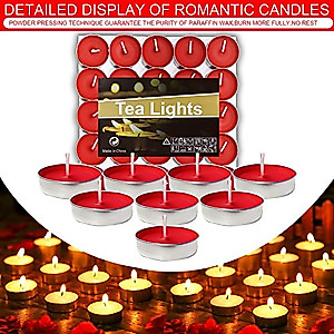 OUO Tea Lights Candles, 50 Pack Smokeless Candles,Small Candles, Dripless & Long Lasting Mini Tealight Candles for Mood, Dinners, Parities, Home, Decoration, Wedding, Crafts(Blue)
