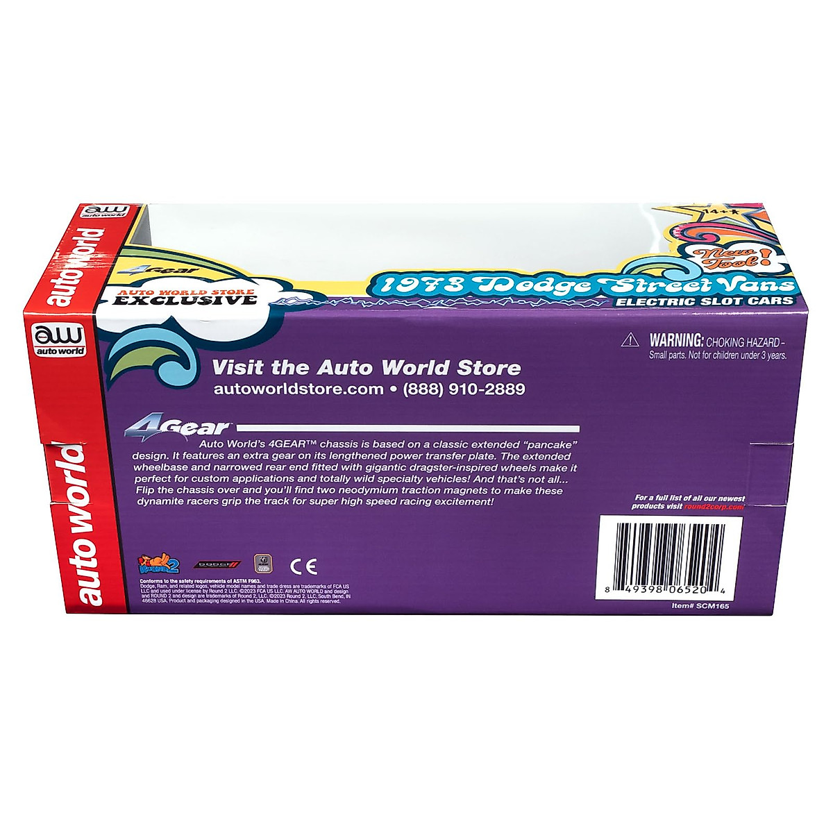 Auto World 4Gear 1973 Dodge Van (3 Car Set) (AW Exclusive) Slot Cars HO Scale